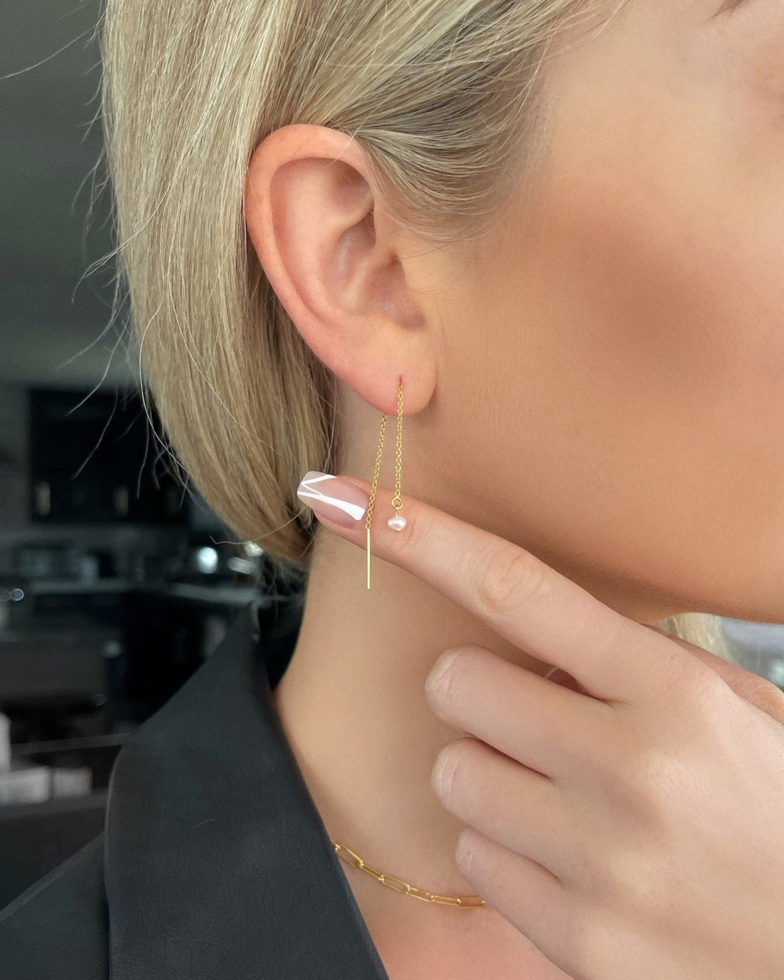 FRESHWATER PEARL THREADER EARRINGS - The Littl A$119.99 A$124.99 14k ...