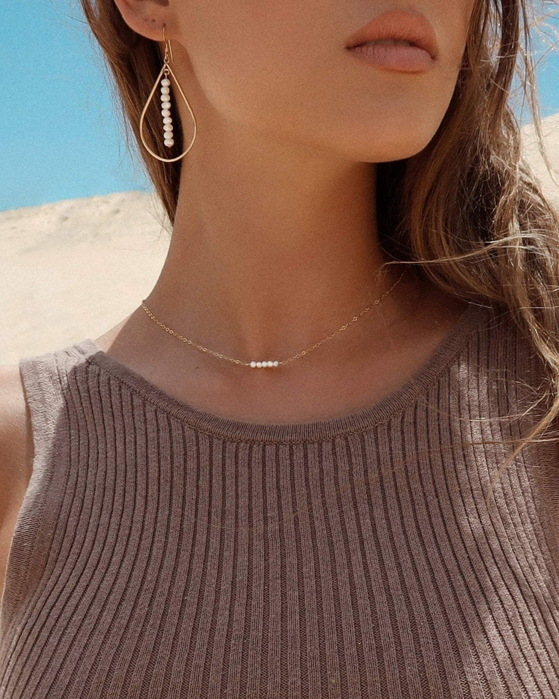 SMALL FRESHWATER PEARL STACK NECKLACE- 14k gold - The Littl A$129.99 A ...