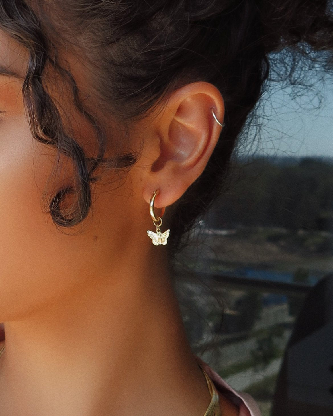 THICK BUTTERFLY HOOP EARRINGS - The Littl A$114.99 A$124.99 14k Yellow ...